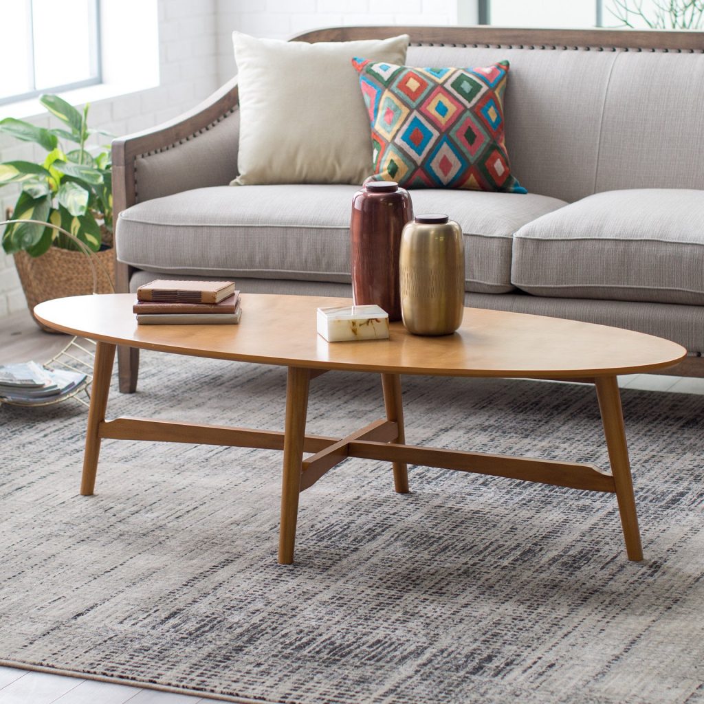 Coffee Table Oval Cantik Kayu Jati Jepara - Sobat Furniture